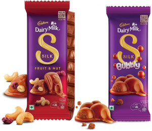 Cadbury Silk Fruit and Nut 55g & Silk Bubbly 120g Bars Price in India ...