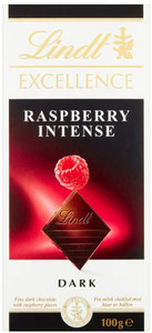 LINDT Excellence Raspberry Intense Dark Chocolate With Delicious Dried ...