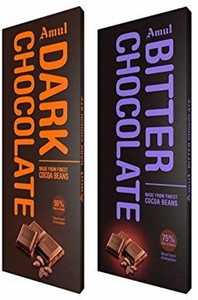 Amul Dark Chocolate: Assorted Pack Of 55%,75% DARK & BITTER Bars Price ...