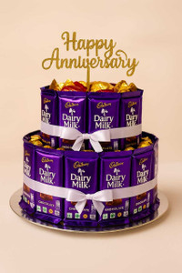 Cadbury Dairy Milk and Milk chocolate with Anniversary Cake topper Bars ...