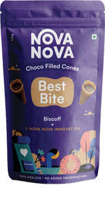 Nova nova Best Bite Choco Filled Cone | Biscoff Flavour | 100% Eggless ...