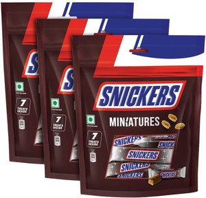 SNICKERS Miniature (3 x 84g) Premium Chocolate Gift Bars Price in India ...