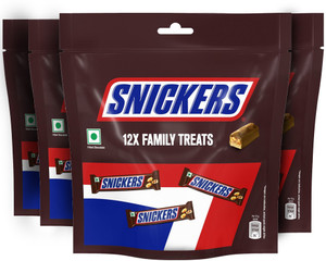 SNICKERS Family Treats Peanut Chocolate Pack with 12 Treats Inside Bars ...