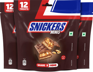 SNICKERS Minis, with Peanuts, Nougat & Caramel, 12 Mini Chocolates Bars ...