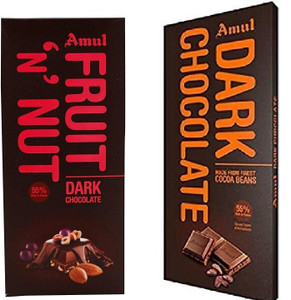 Amul Dark Chocolate Bar Fruit N Nut & Dark Chocolate Bars Price in ...