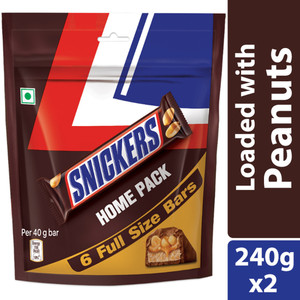 SNICKERS Chocolate , Loaded with Nougat & Caramel, Home Pack Bars Price ...