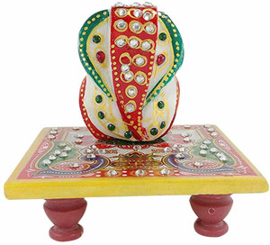 Harihar Shivling Stone Meenakari Work Lord Ganesh Marble Pooja Chowki ...