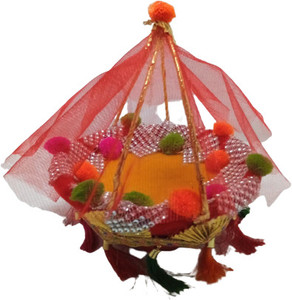 SHYAM Laddu Gopal Decorative CARRY Basket With Double METAL Handle ...