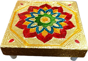 Dev Samagri Pooja Chowki with Plastic stand (large) Wooden All Purpose ...