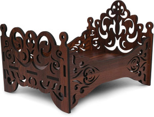 MSK Craft Ladu Gopal ji Wooden Bed with Intricate Carved Design for ...