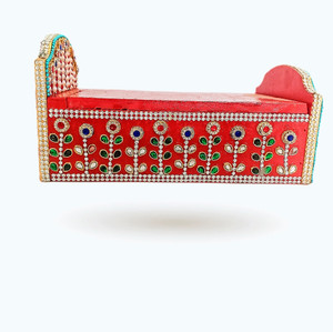 khushi crafts laddu gopal singhasan and bed Wooden All Purpose Chowki ...
