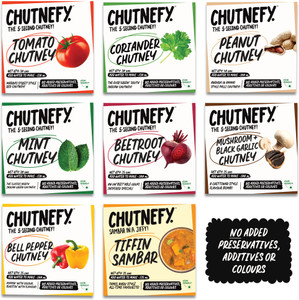 chutnefy Delicious Instant Chutney & Sambar Combo - 8 Pack Chutney ...