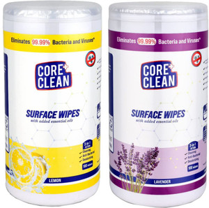 CORE CLEAN Disinfecting Canister Multi-Surface Cleaning Wipe (Lemon ...
