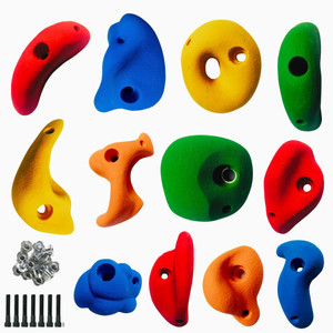 WhiteTech 12Pack Rock Climbing Holds for Indoor Outdoor with Hardware ...