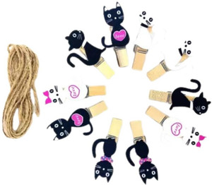 Flipkart.com | AMB Mini Wooden Photo/Paper Cat and Panda Design Clips ...