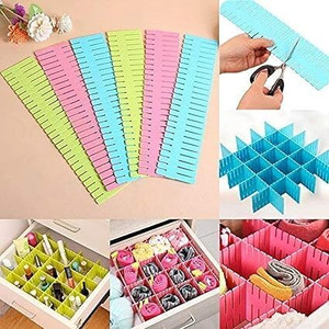 GIRIRAJ COLLECTION Adjustable Stretchable Interlocking Drawer Divider ...