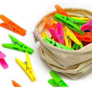Storex Clothes drying pins/ plastic cloth clips (Multicolor pack of 24 ...