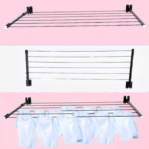 Roborich Steel Wall Cloth Dryer Stand 6T-BLACK-WALL-MOUNT-C002 Price in ...
