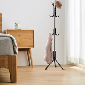 ADA Steel Floor Cloth Dryer Stand Coat Hanger with 12 Hooks for Bag Hat ...