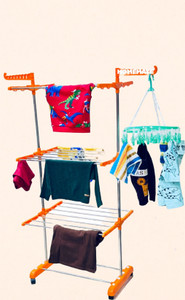 HomeMate Plastic, Steel Floor Cloth Dryer Stand single Pole Stainless ...