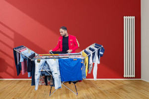 Unizone Steel Floor Cloth Dryer Stand - 12 Month Warranty - Stainless ...