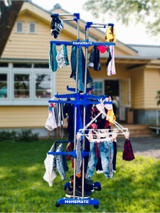 HomeMate Plastic, Steel Floor Cloth Dryer Stand Heavy Stainless Steel ...