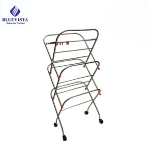 Bluevista Steel Floor Cloth Dryer Stand Mini 3 Fold Dryer Foldable Baby ...