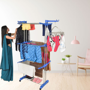 SKP FACTORY Steel, Aluminium, Plastic Floor Cloth Dryer Stand 3 TIER ...