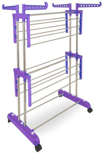 HomeMate Steel, Aluminium, Plastic Floor Cloth Dryer Stand Movable ...