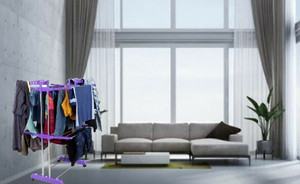 Unizone Steel, Aluminium, Plastic Floor Cloth Dryer Stand Foldable and ...