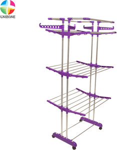 Unizone Steel, Plastic Floor Cloth Dryer Stand Portable Jumbo Cloth ...