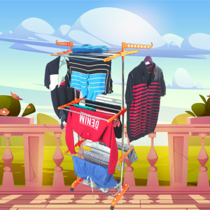 HomeMate Steel, Aluminium, Plastic Floor Cloth Dryer Stand Foldable And ...