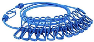 VARNIRAJ IMPORT & EXPORT Clothes Hanging 2 Hook Drying Rope 12 Clips ...