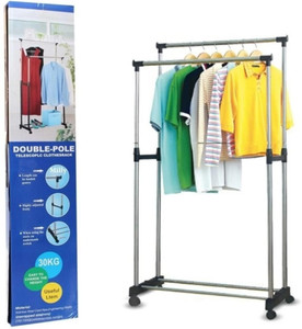 BS MART Double Pole Portable Adjustable Stainless Steel Portable ...