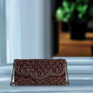 LANCER Party Maroon Clutch Maroon - Price in India | Flipkart.com