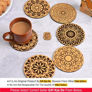 GIFT KYA DE Round Reversible Wood Coaster Set - Buy GIFT KYA DE Round ...