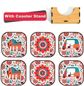 GIFT KYA DE Square Reversible Wood Coaster Set - Buy GIFT KYA DE Square ...