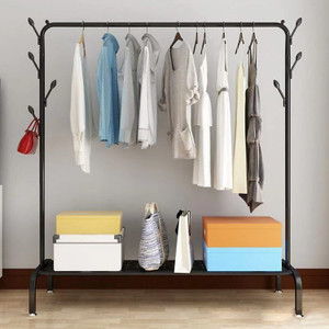 ADA Metal Garment Rack with Top Rod and Lower Shelf, 8 Hook Heavy Duty ...