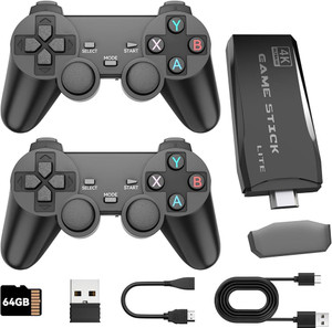 GameStick 2.4G Wireless Controller 4K HD Console Built-in 10k+ Retro ...