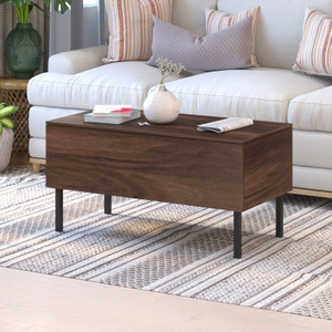 BLUEWUD Kasvon Center Sofa Tea/Teapoy Console Table with Storage Box ...