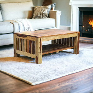 Allie Wood Louis Rosewood (Sheesham) Solid Wood Coffee Table Price in ...