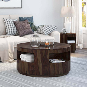 Allie Wood Rosewood (Sheesham) Solid Wood Coffee Table Price in India ...
