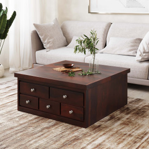 Allie Wood Rosewood ( Sheesham ) Solid Wood Coffee Table Price in India ...