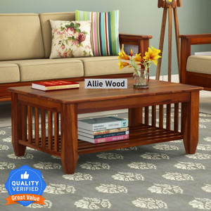 Allie Wood Sheesham ( Rosewood ) Solid Wood Coffee Table Price in India ...