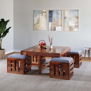 Allie Wood Rosewood (Sheesham) Solid Wood Coffee Table Price in India ...