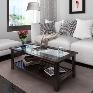 Urban Ladder Sheesham Wood Glass Coffee Table Price in India - Buy ...