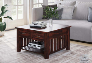 Allie Wood Rosewood (Sheesham) Solid Wood Coffee Table Price in India ...