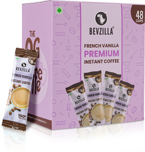 Bevzilla Instant Coffee Powder Box - 48 Sachets (French Vanilla), Pure ...