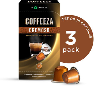 Coffeeza Cremoso Coffee Capsules Pack of 30 Pods -Nespresso Compatible ...