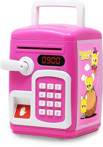 XIZOEN Cartoon Printed Finger Sensing Piggy Bank Electric Password ...